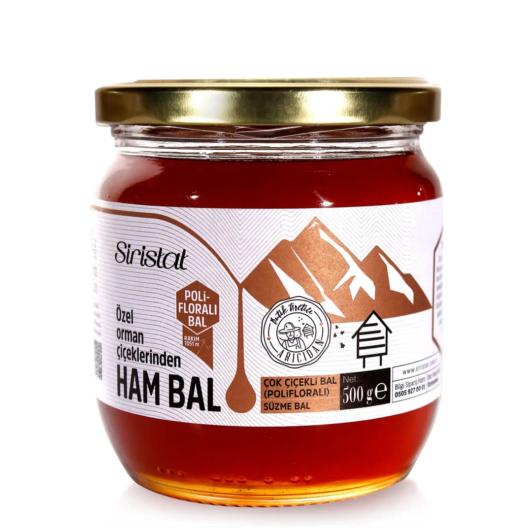 Ham Bal Süzme POLiFLORALI Çok Çiçekli Bal 500 gr - Siristat Bal
